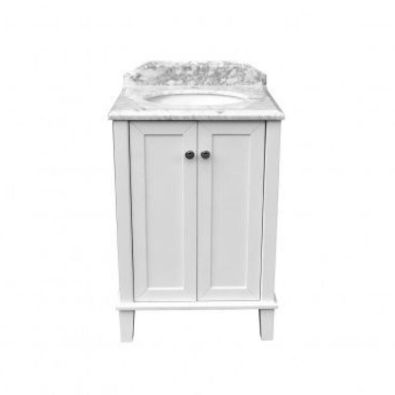 Turner Hastings Coventry 60 x 55 Satin White Vanity with Real Marble ...